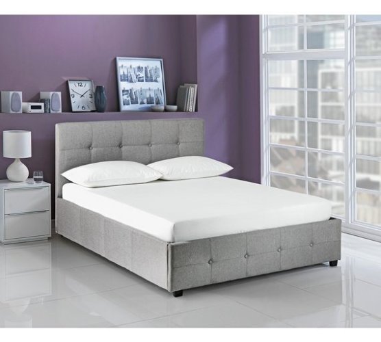 EX DISPLAY Superking grey fabric otto bed end lifts Less 1 2 shop price ...